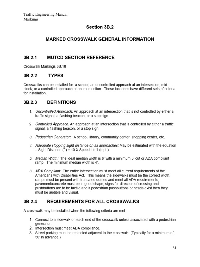 3B2 - Marked Crosswalk General Info | PDF | Pedestrian Crossing | Traffic