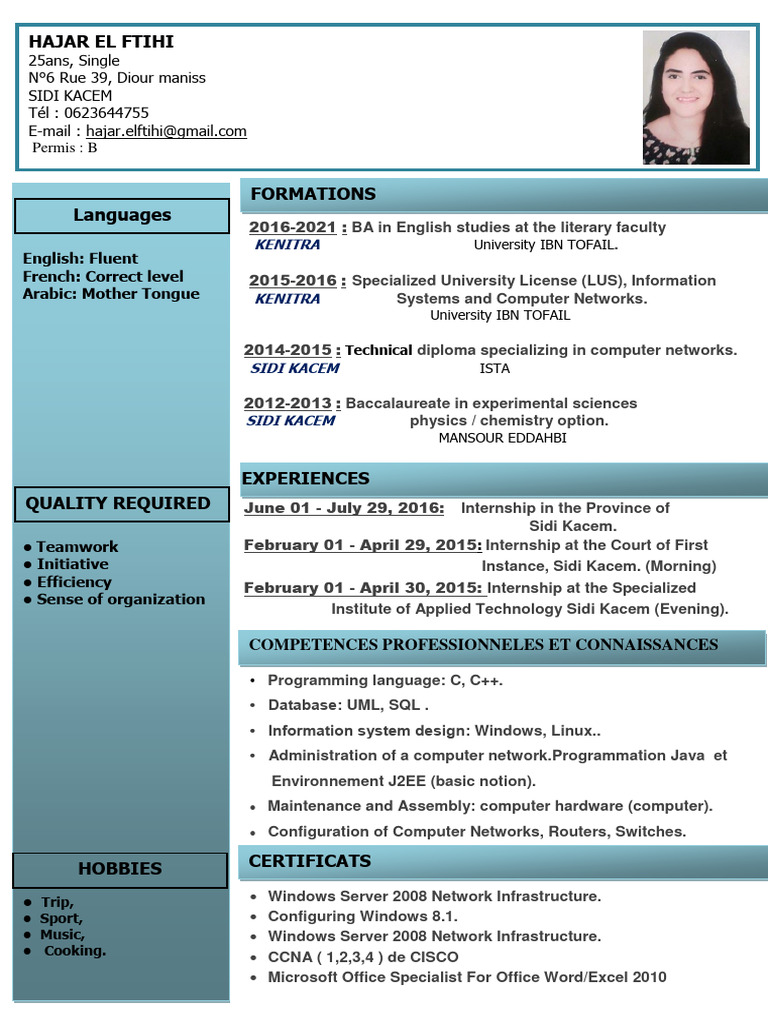CV-Hajar-El Ftihi | PDF