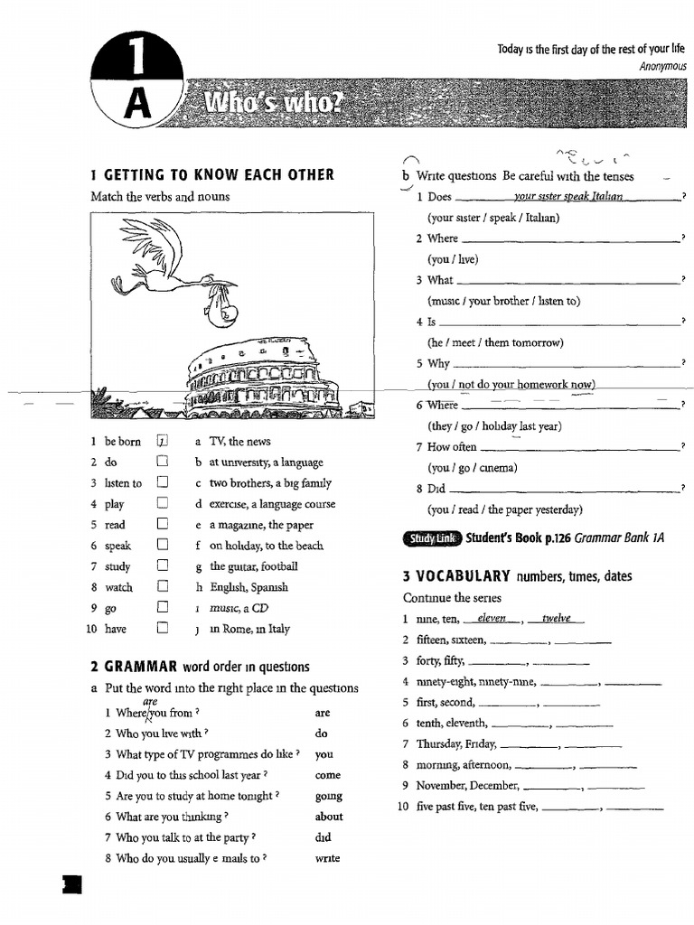 Homework - Nef Preinter A2 - Workbook | PDF