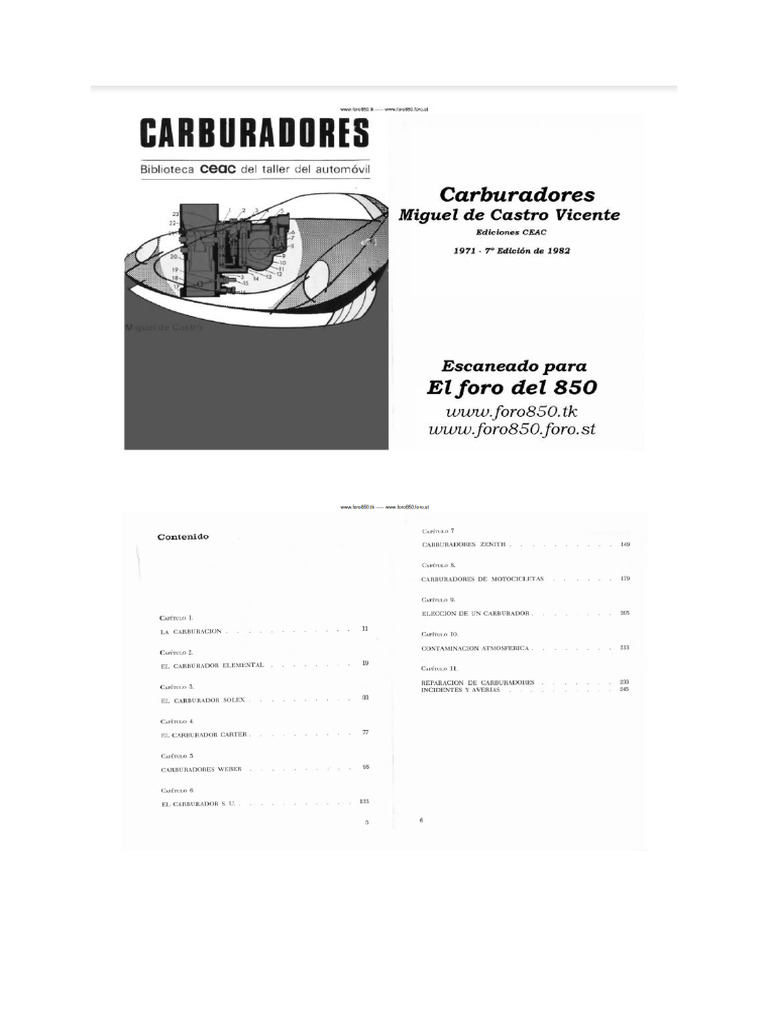 Manual de Carburadores CEAC Completo | PDF