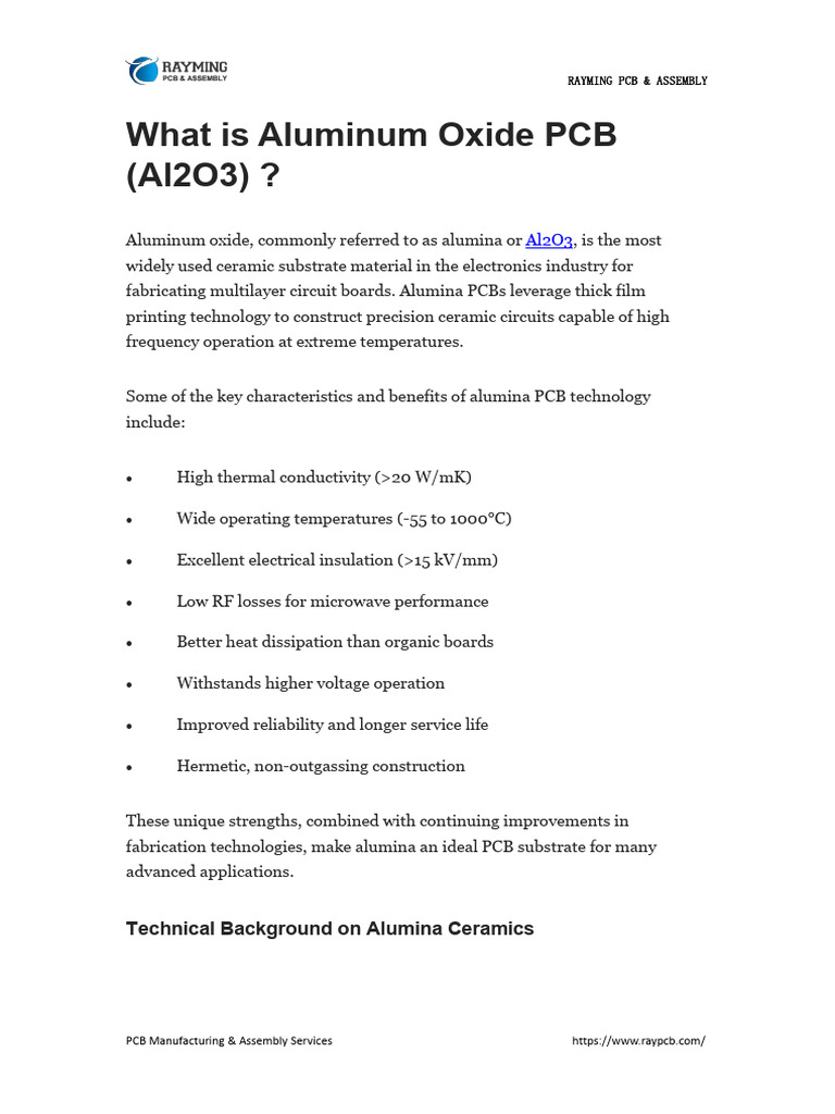 What Is Aluminum Oxide PCB (Al2O3) | PDF | Printed Circuit Board ...