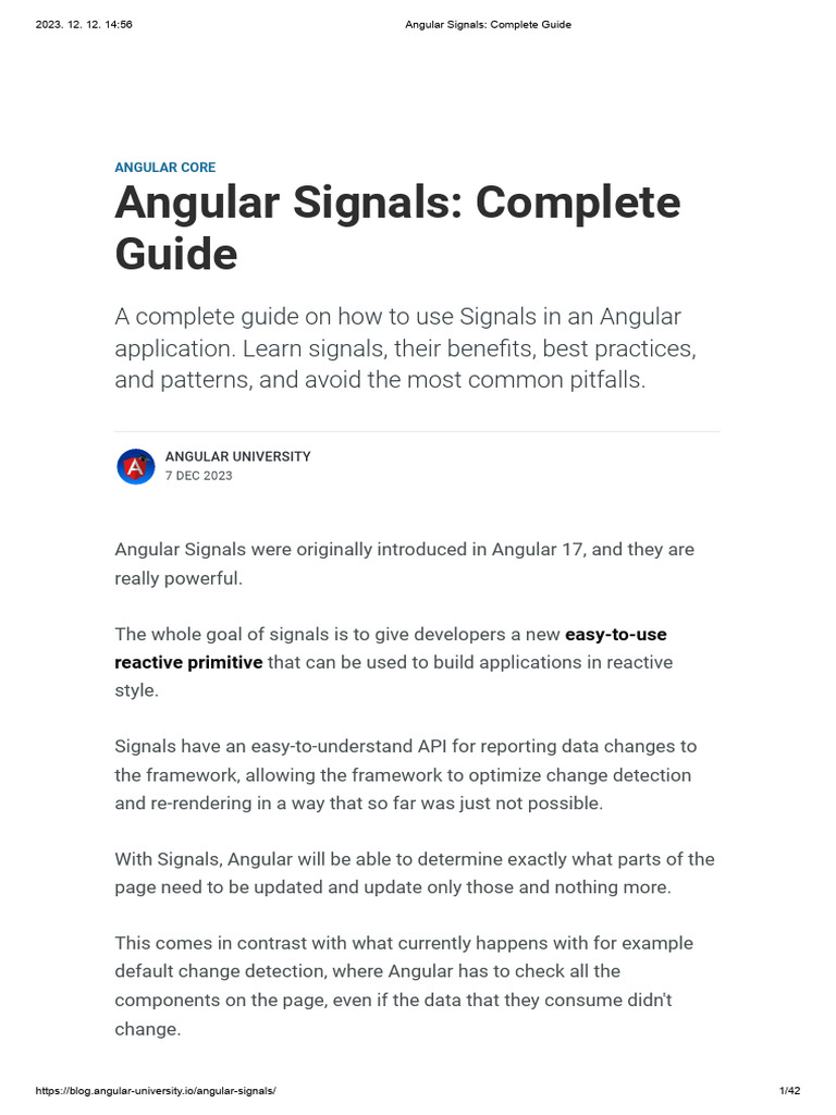 Angular Signals Complete Guide Pdf Constructor Object Oriented Programming Programming
