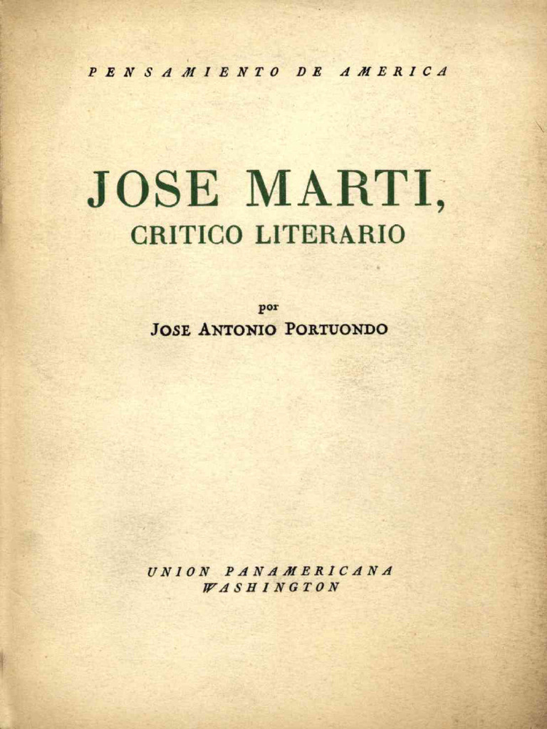 JOSE MARTI, Critico Literario Libro | PDF | Crítica literaria | México