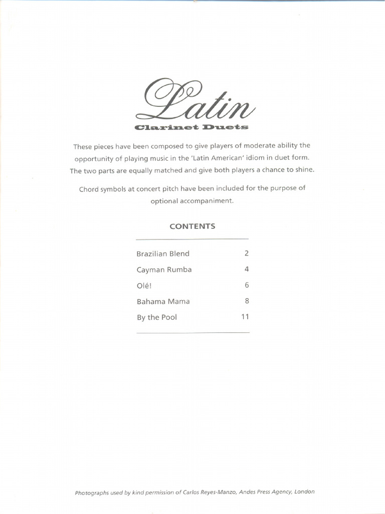 Latin Clarinet Duets | PDF