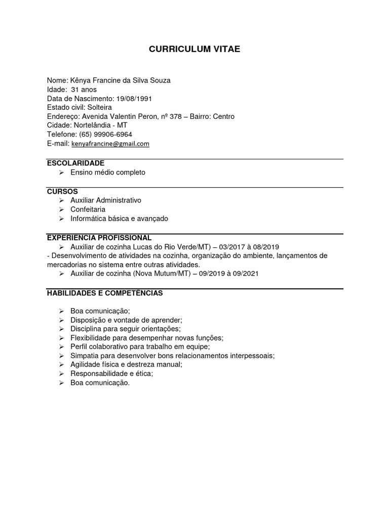 Curriculum Vitae | PDF | Bem-estar