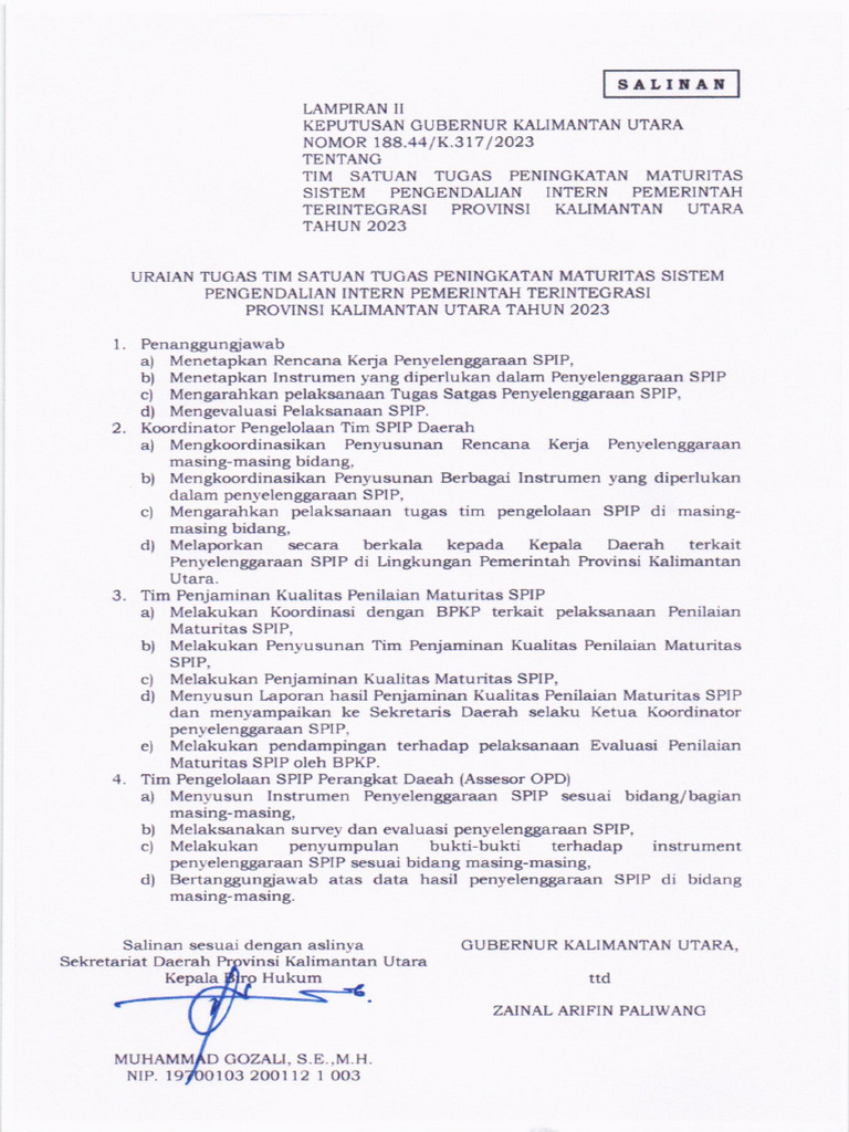 Tim Satgas SPIP Kalimantan Utara | PDF