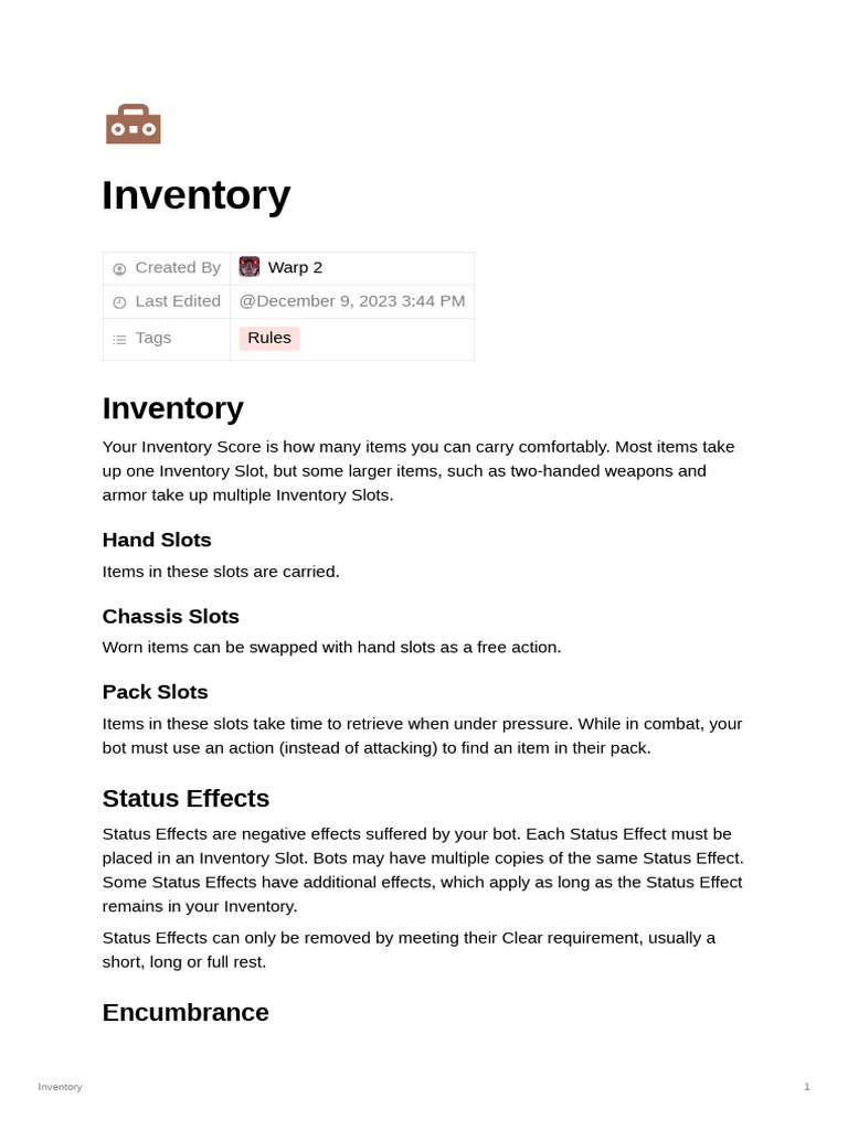 Inventory Pdf