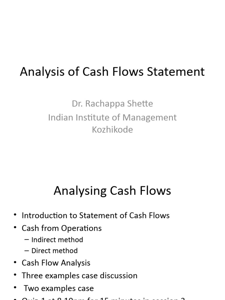 FSA Session 2A - Analysis of Cash Flows Statement | PDF