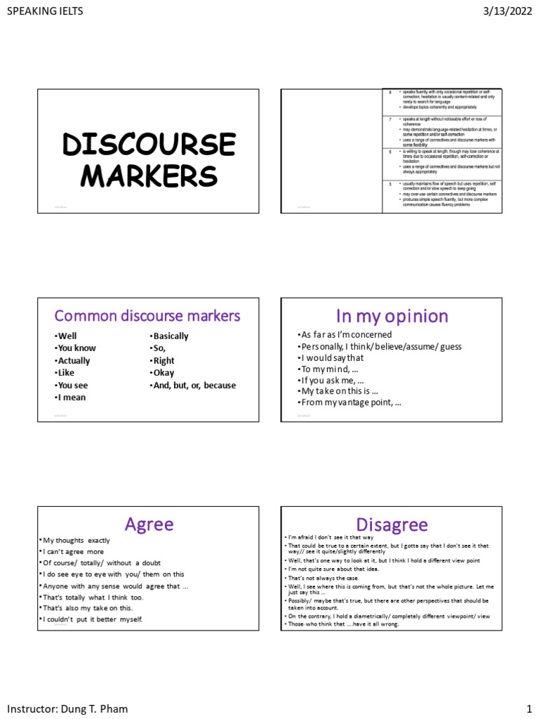 DISCOURSE MARKERS Updated | PDF