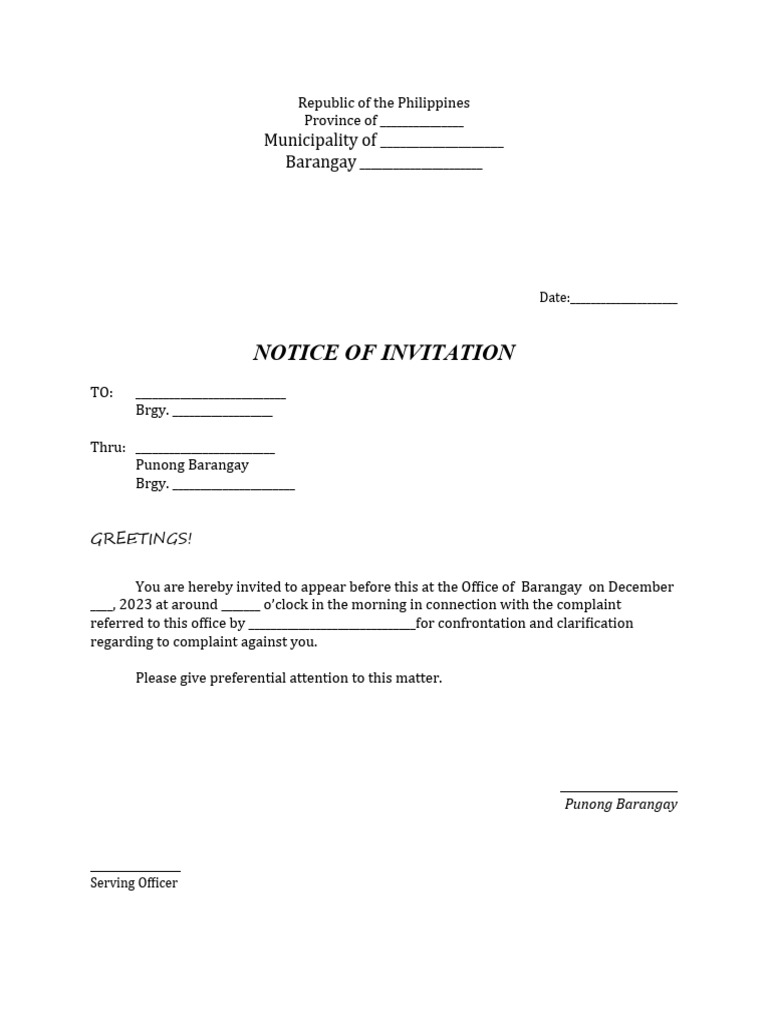 Notice of Invitation | PDF