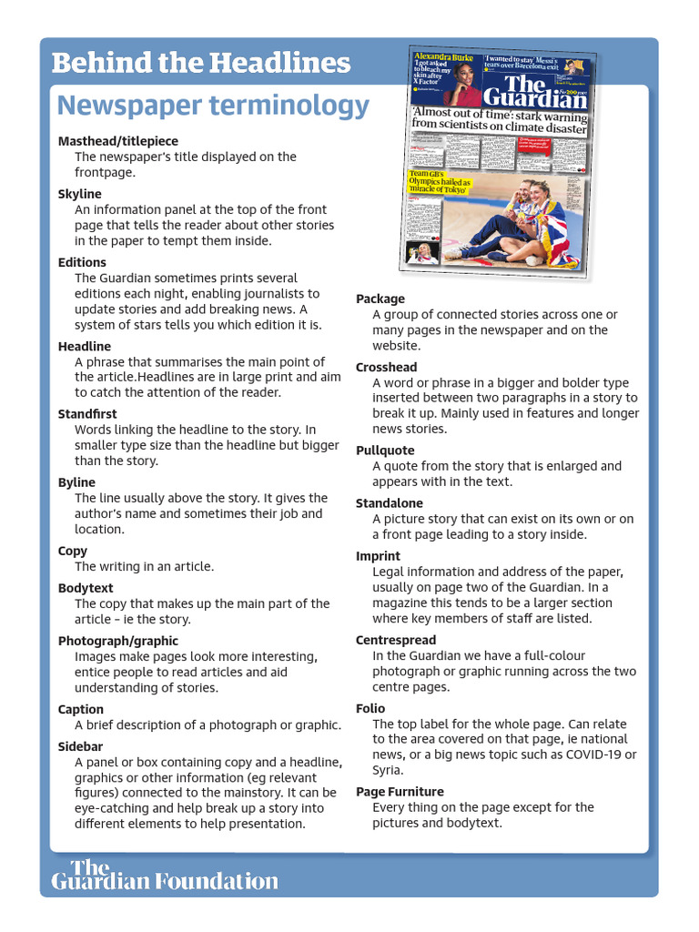 Understanding Newspaper Terminology | PDF | Intergovernmental Panel On ...