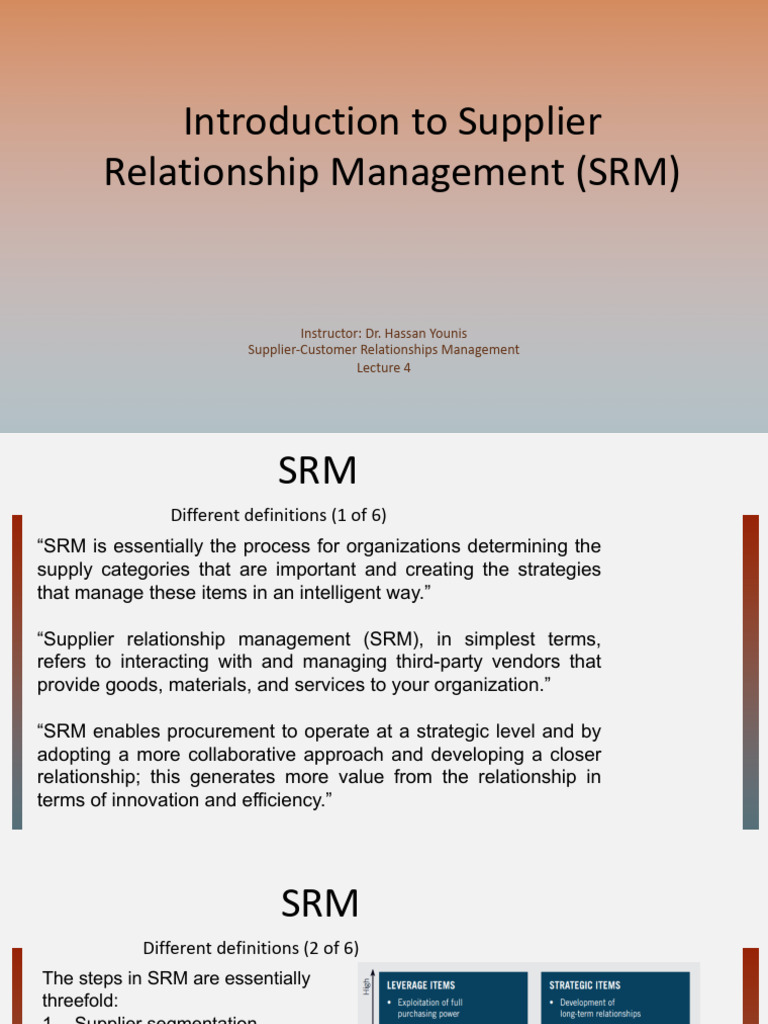 L4 SRM | PDF | Corporate Social Responsibility | Supply Chain