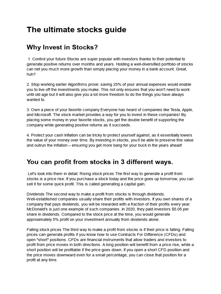 Stocks Guide | PDF | Stocks | Investing