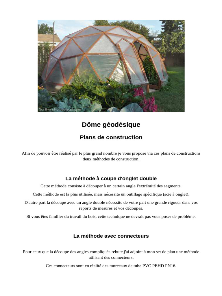Plans de construction dôme géodésique | PDF