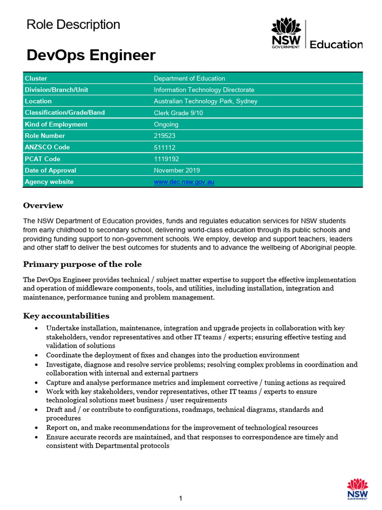 DevOps Engineer - Grade 9-10. Docx | PDF | Computing | Business