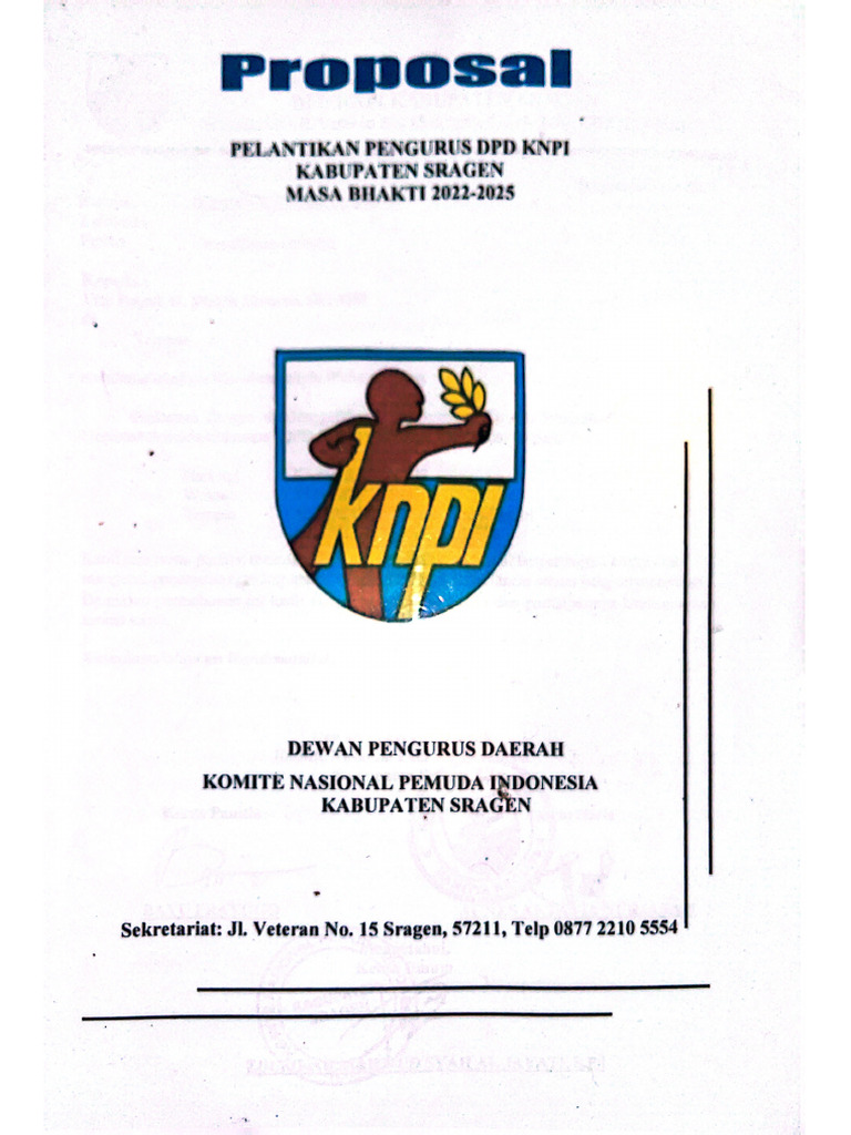 Proposal Pelantikan KNPI Sragen | PDF