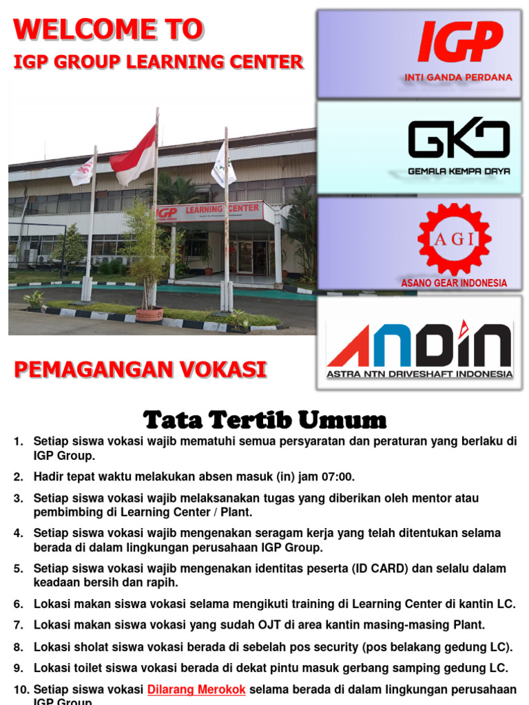 Tata Tertib Pemagangan Vokasi IGP Group | PDF