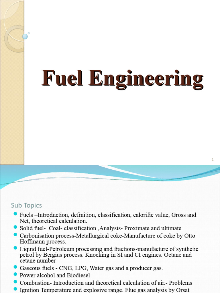 Fuel Engineering | PDF | Ethanol | Coal
