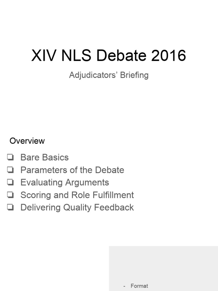 NLS Adjudication Brief | PDF | Argument | Logic