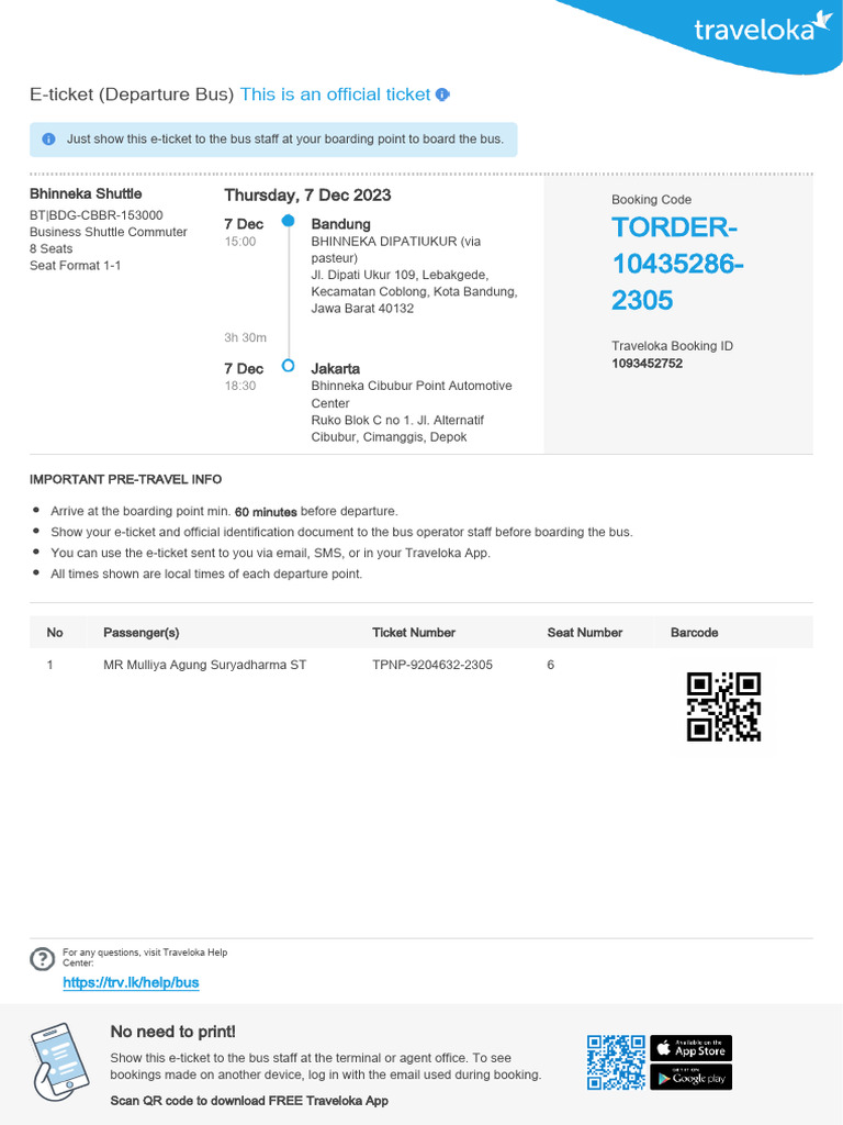 BUS AWAY E-Ticket | PDF