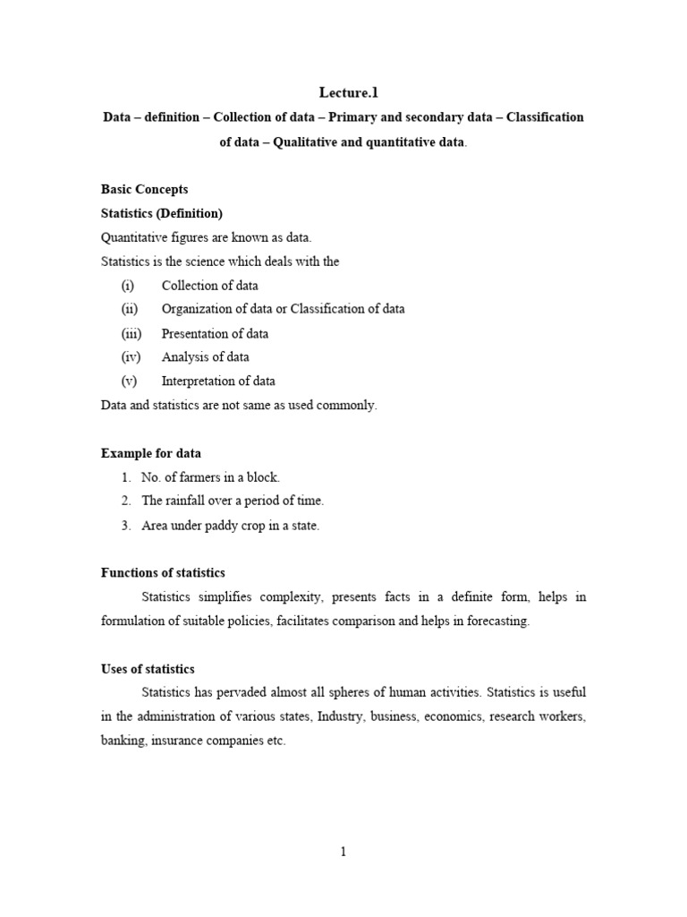 Lecture 1 | PDF | Statistics | Quantitative Research