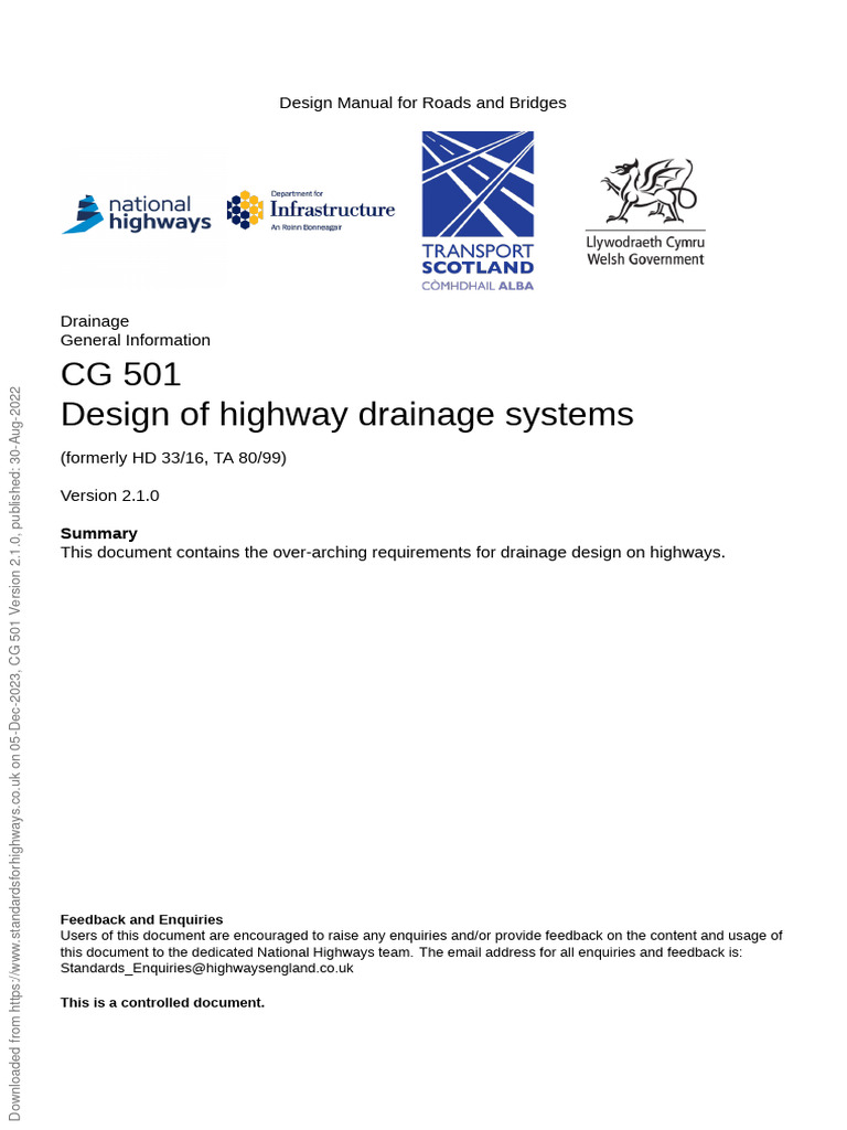 CG 501 Design of Highway Drainage Systems-Web (3) Pub | PDF | Road ...