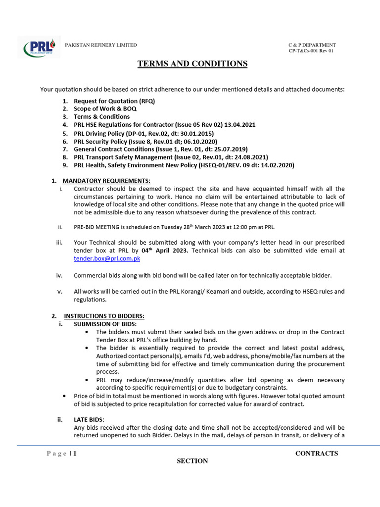 CP-T&Cs-001 Contracts Terms and Conditions - Qublai TR | PDF ...