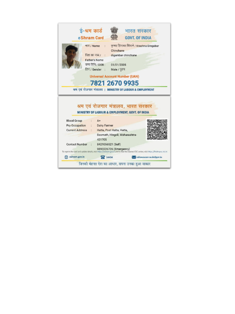 My Eshram Card | PDF