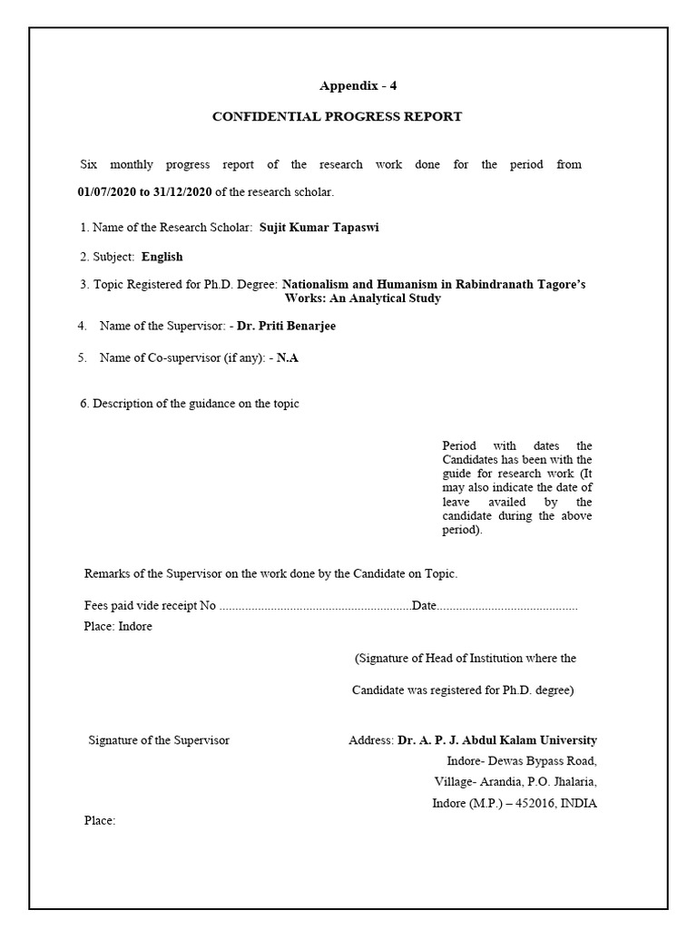 Progress Report 4 - SKT | PDF | Humanism | Rabindranath Tagore