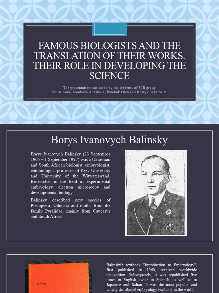 Famous Biologists and The Translation of Their Works | PDF | Evolution ...