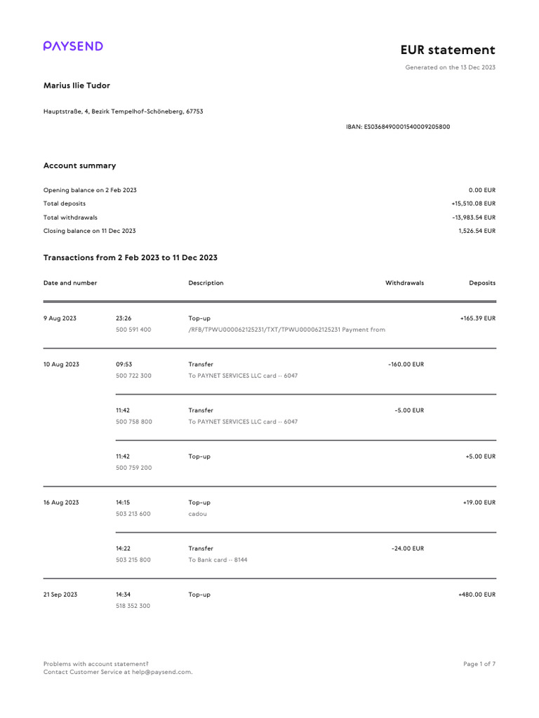 Statement EUR C1c4386a Ed2a 48b5 8ab0 Cd6df4cd457e | PDF