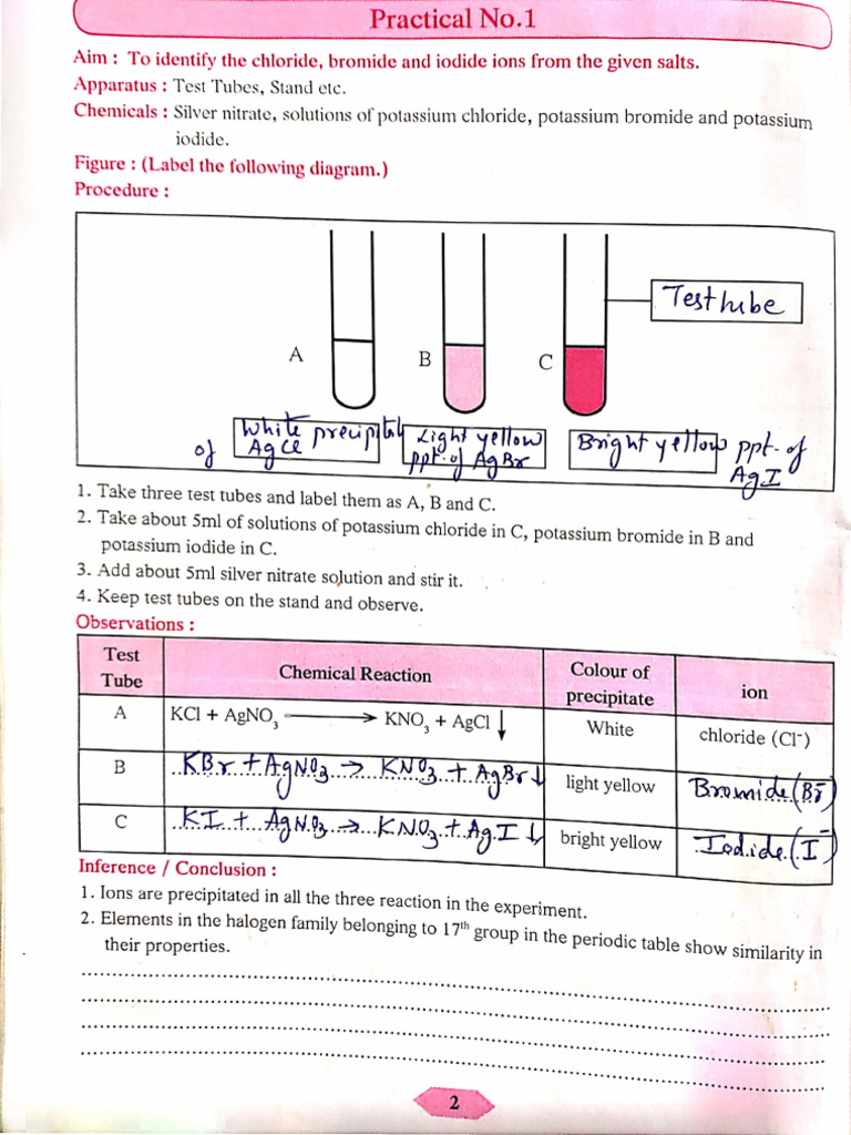 X Science 1 Practical (Written Work) | PDF