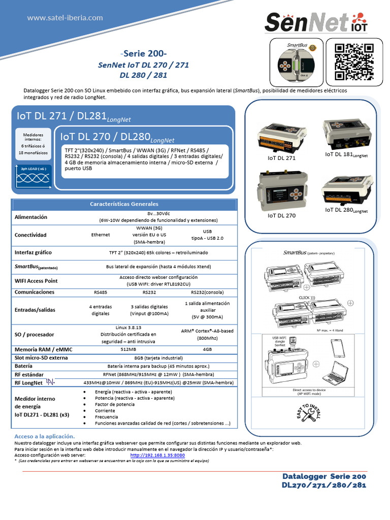 SenNet - Serie 200 Hoja Tecnica 2020 v01 | PDF | Corriente eléctrica | USB