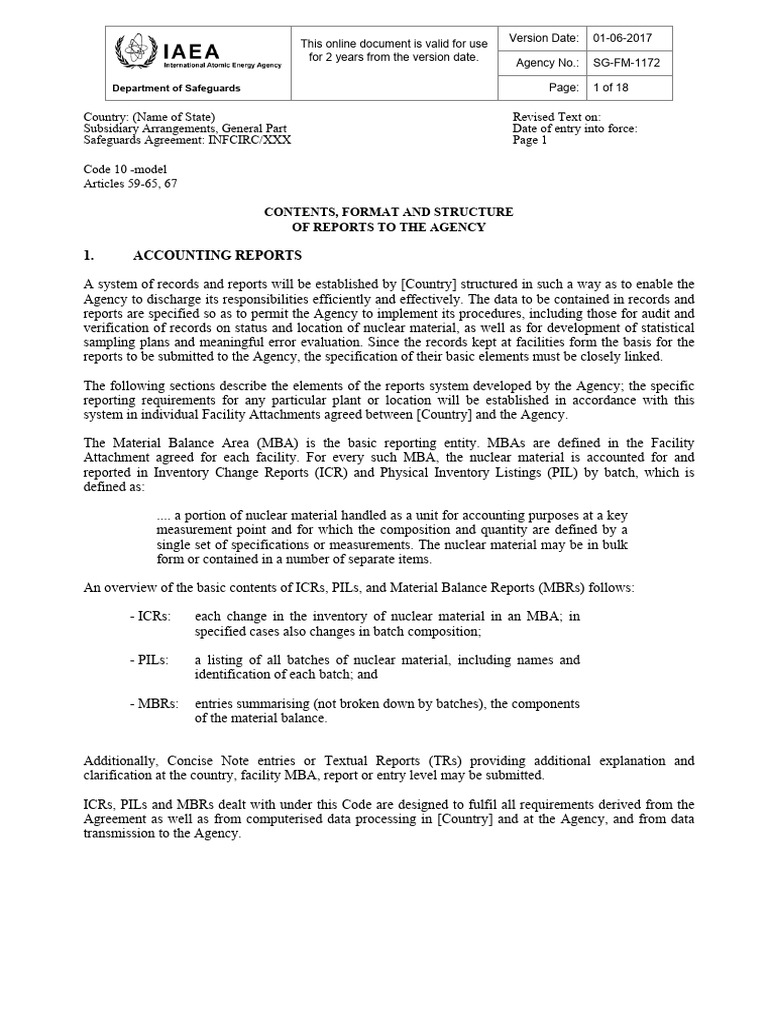 CONTENTS, FORMAT AND STRUCTURE - Fm-1170-Subsidiary-Arrangement-Code-10 ...