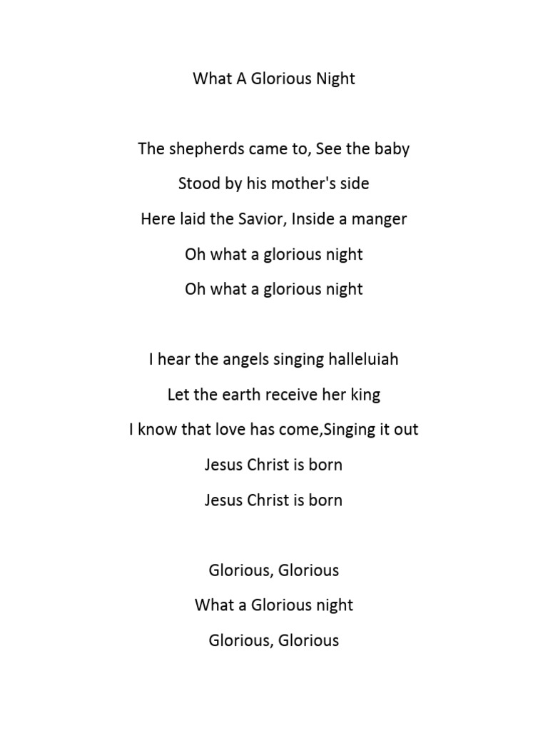 What A Glorious Lyrics | PDF