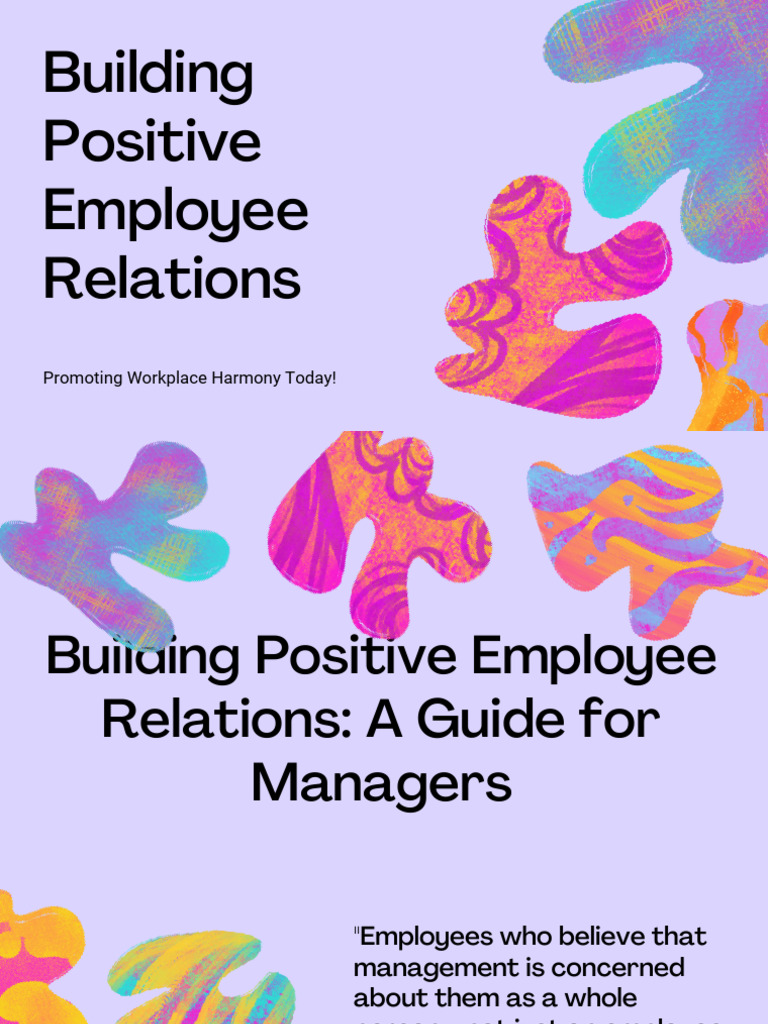 Building Positive Employee Relations | PDF | Employment | Behavioural ...