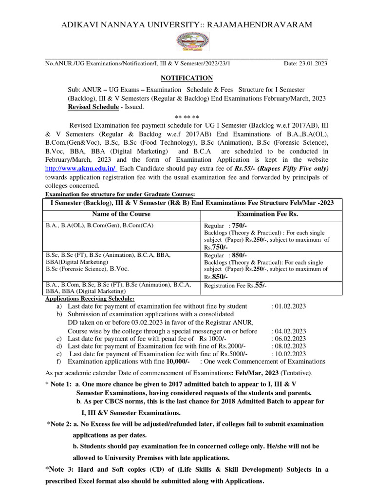 Adikavi Nannaya University:: Rajamahendravaram | PDF