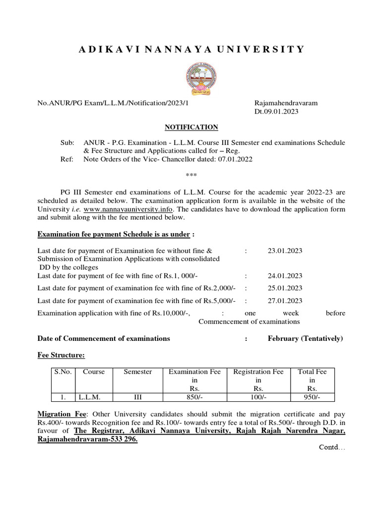 LLM III Sem 09-01-2023 | PDF | Qualifications | Vocational Education