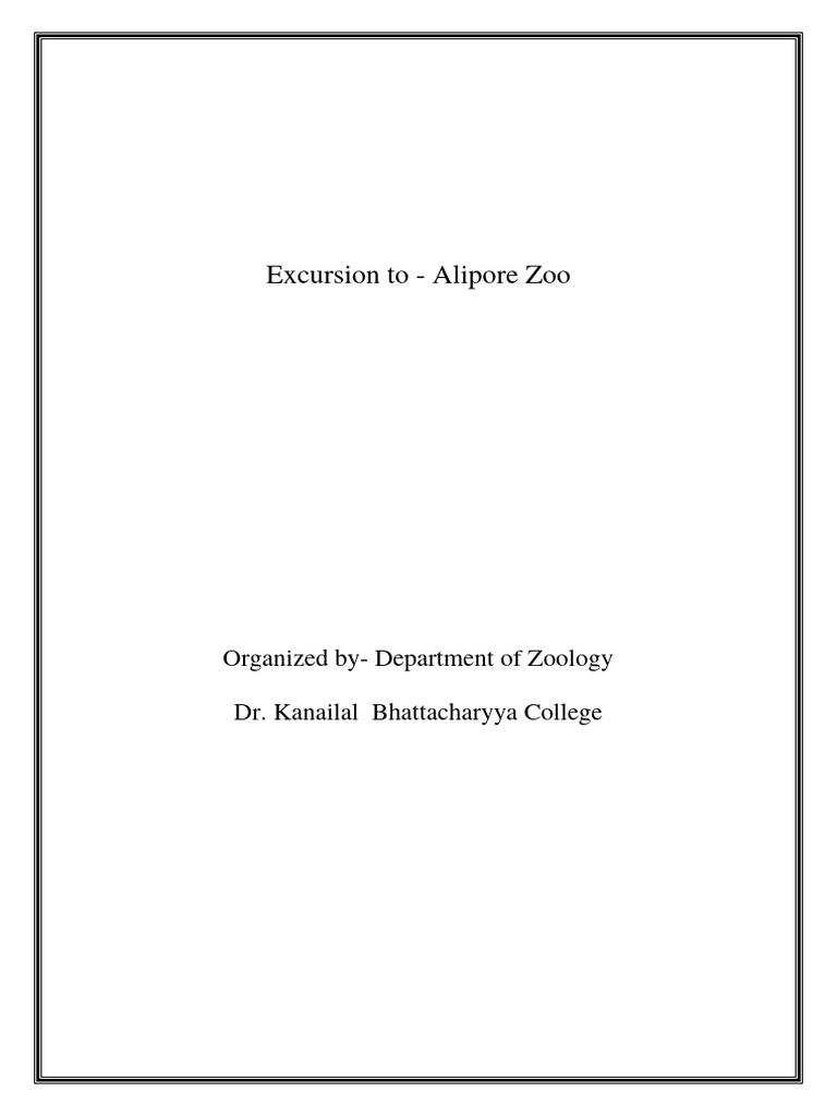 Alipore Zoo Excursion Report | PDF | Zoo | Conservation Biology