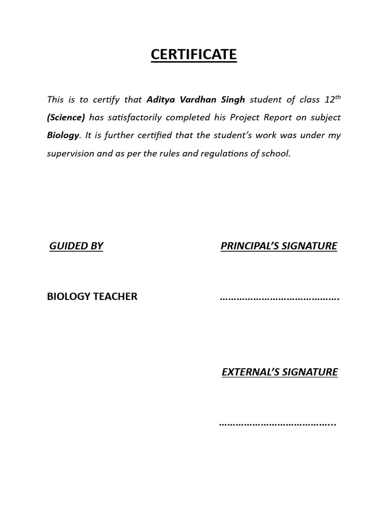 Aditya Certificate | PDF