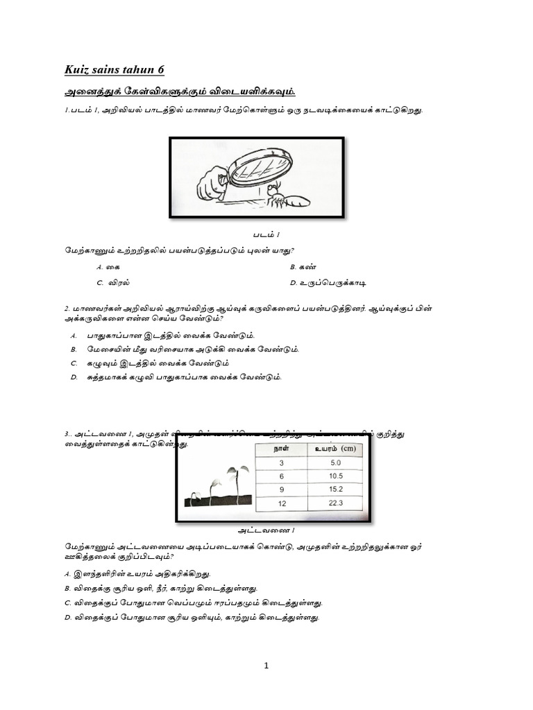 Kuiz Sains Tahun 6 Pdf