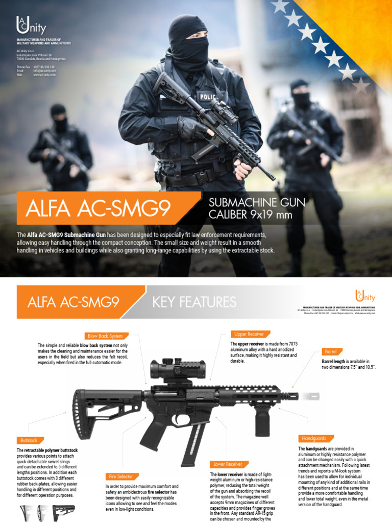 AC Unity Alfa SMG9 | PDF | Gun Barrel | Firearms