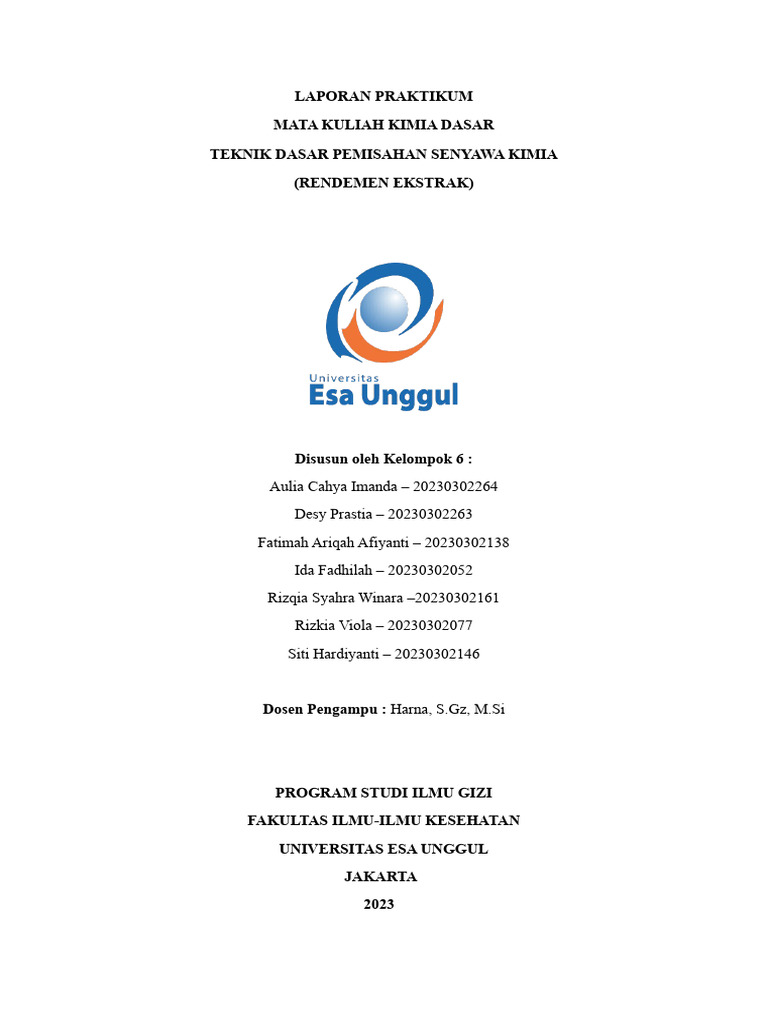 Laporan Rendemen Ekstrak | PDF