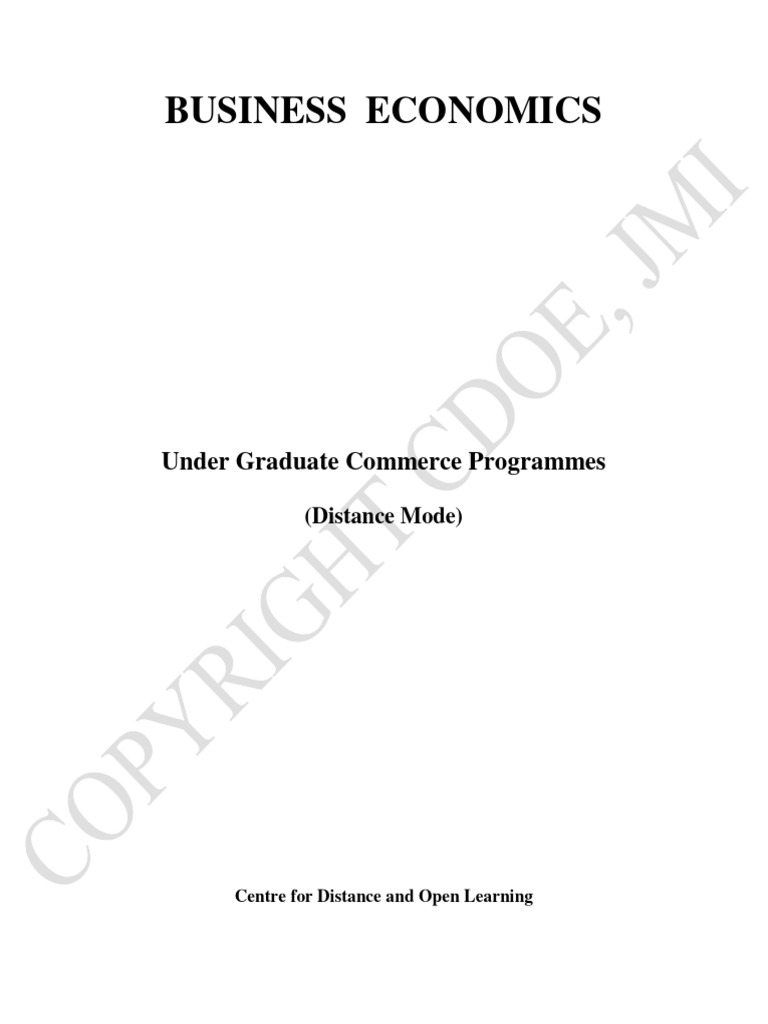 BBA 102 - Business Economics | PDF | Economics | Goods