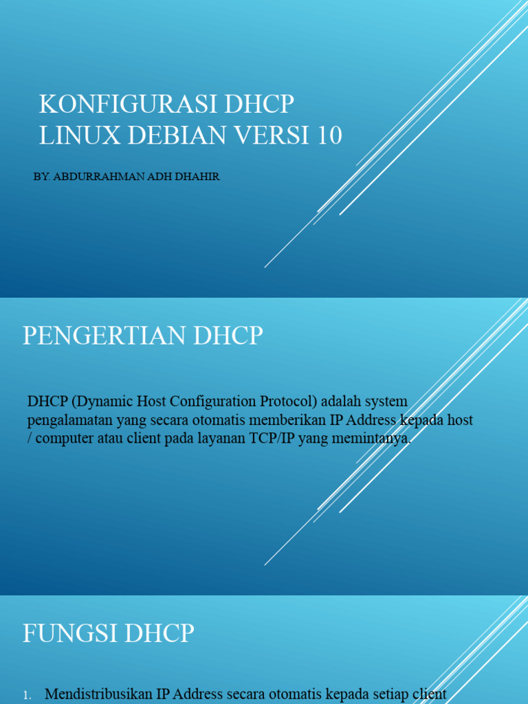 Konfigurasi DHCP di Debian 10 | PDF | Teknologi & Rekayasa