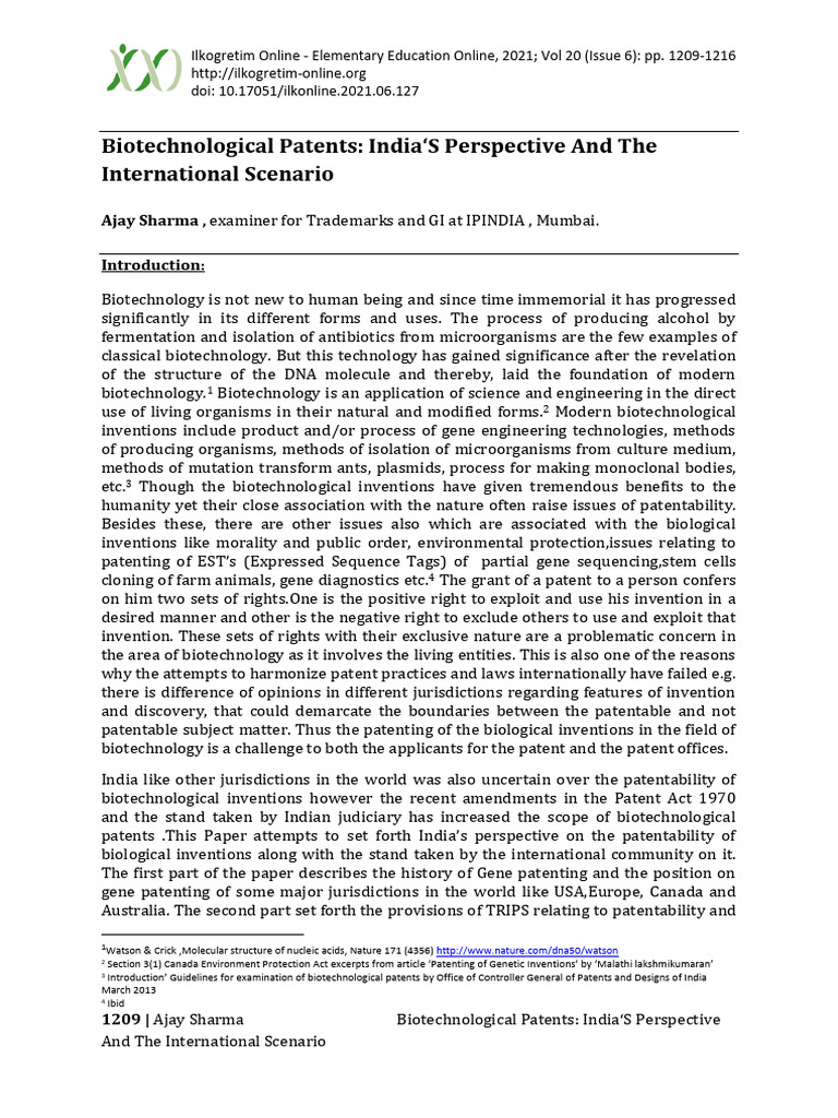 Biotech and Patent | PDF | Patent | Prior Art