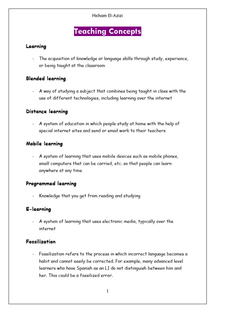 Teaching Concepts | PDF | Learning | Cognition