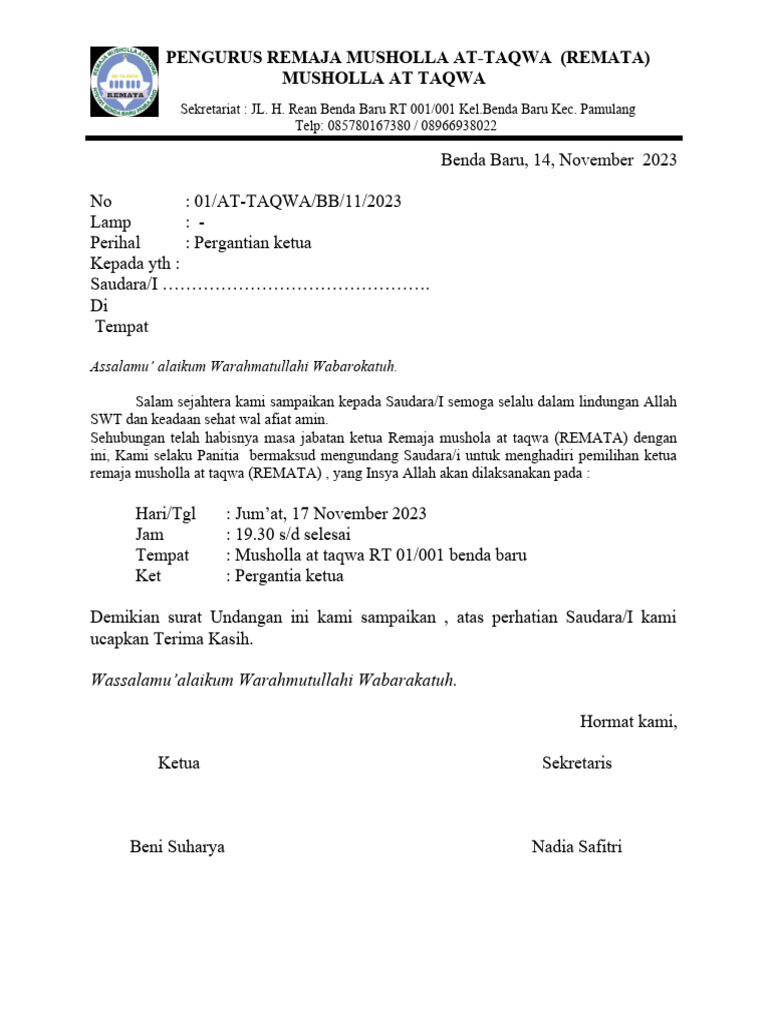 Undangan PHBI 1445H | PDF