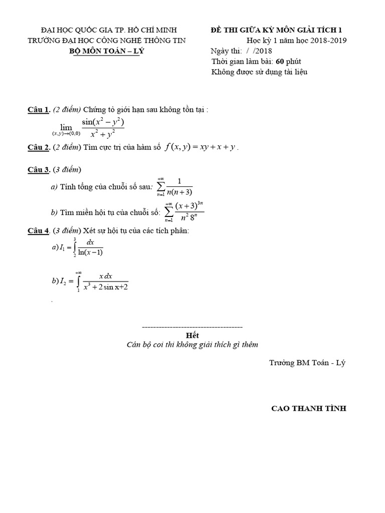 On Tap GK Giai Tich | PDF