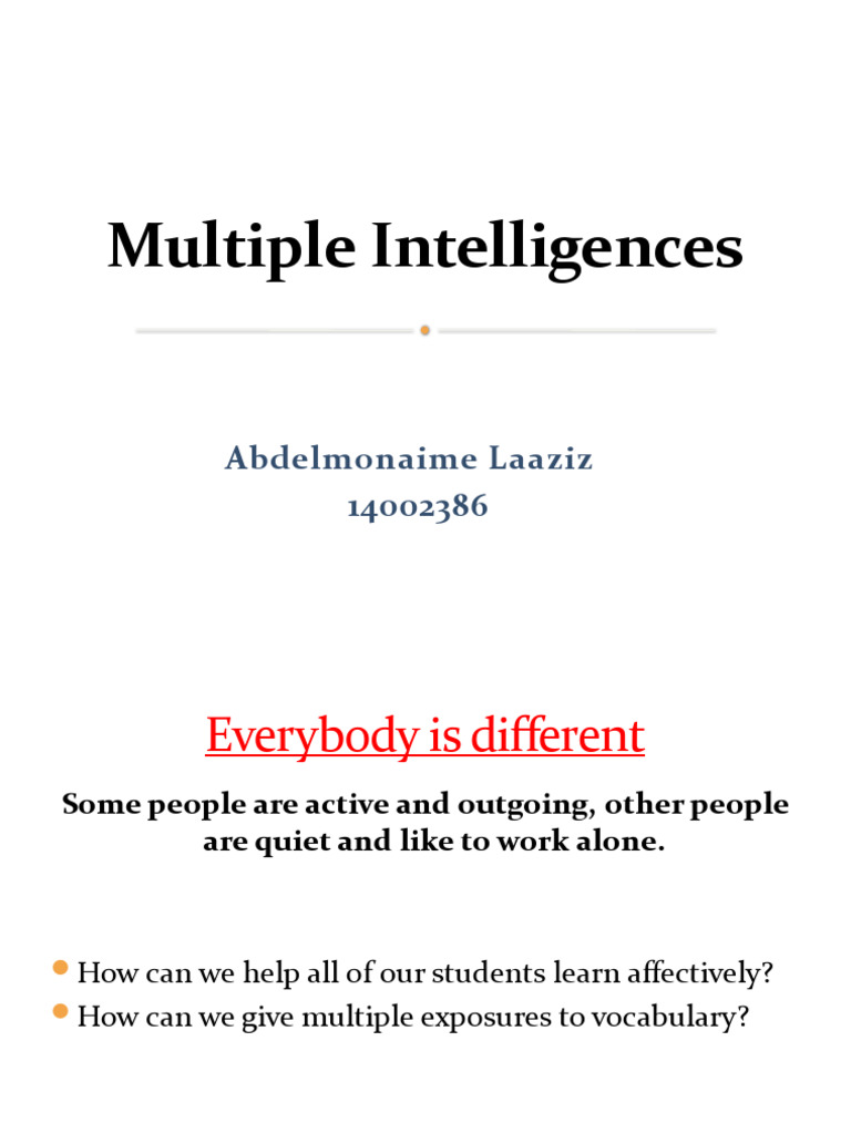 Multiple Intelligences | PDF